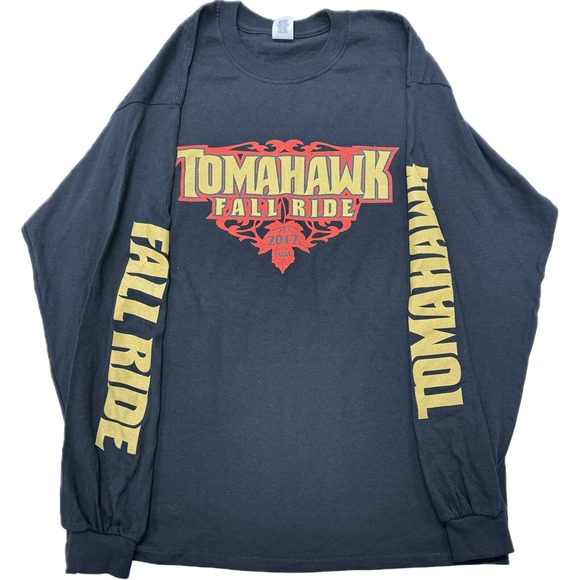 Gildan | Shirts | Vintage Tomahawk Fall Ride Biker Motorcycle Long ...